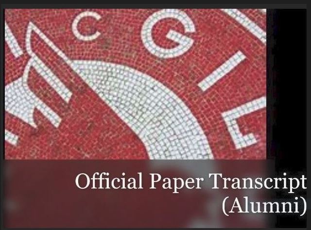 Transcript - Official Paper for Alumni Only – McGill ES Services